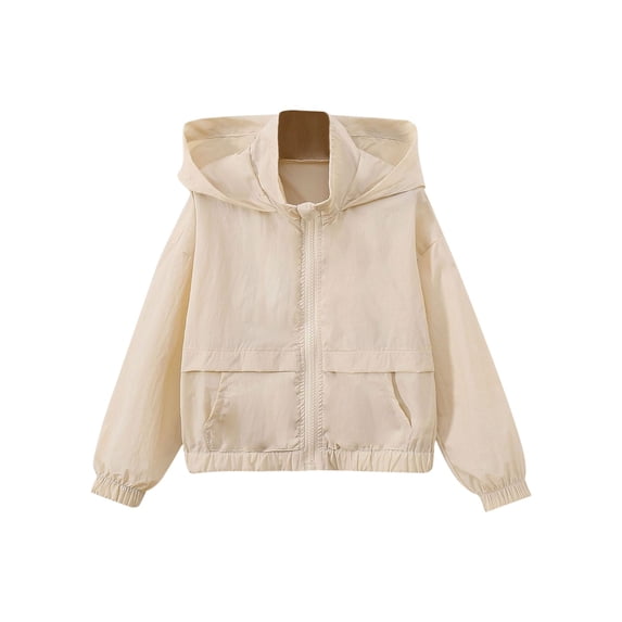 Coerni Girls Zip Up Hoodies Lightweight Casual Windbreaker Jacket ...