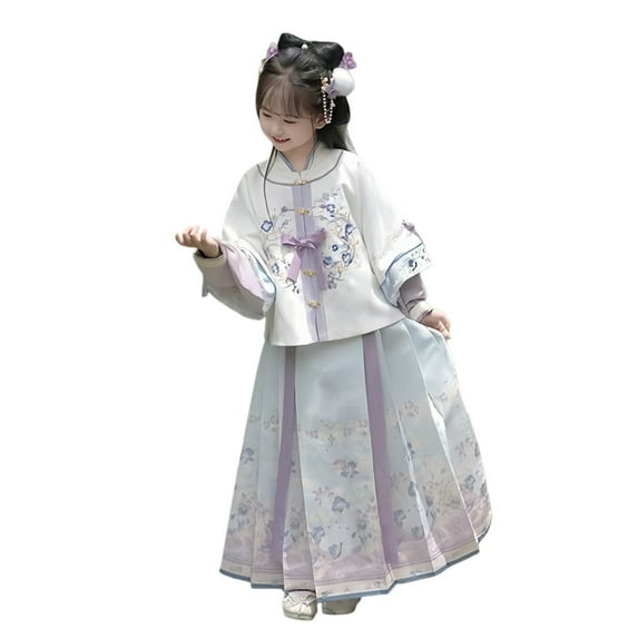 Coerni Girls 𝐇anfu Dress Long Sleeved Chinese Traditional Clothes Kids ...