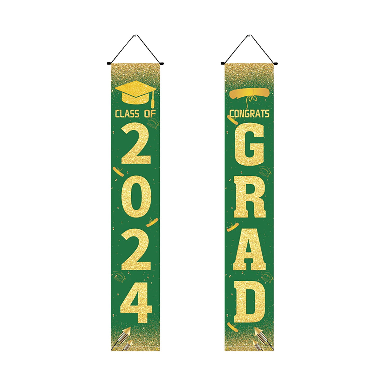 Coerni Graduation Decorations 2024 GRAD Banner Blue Porch Door Sign ...