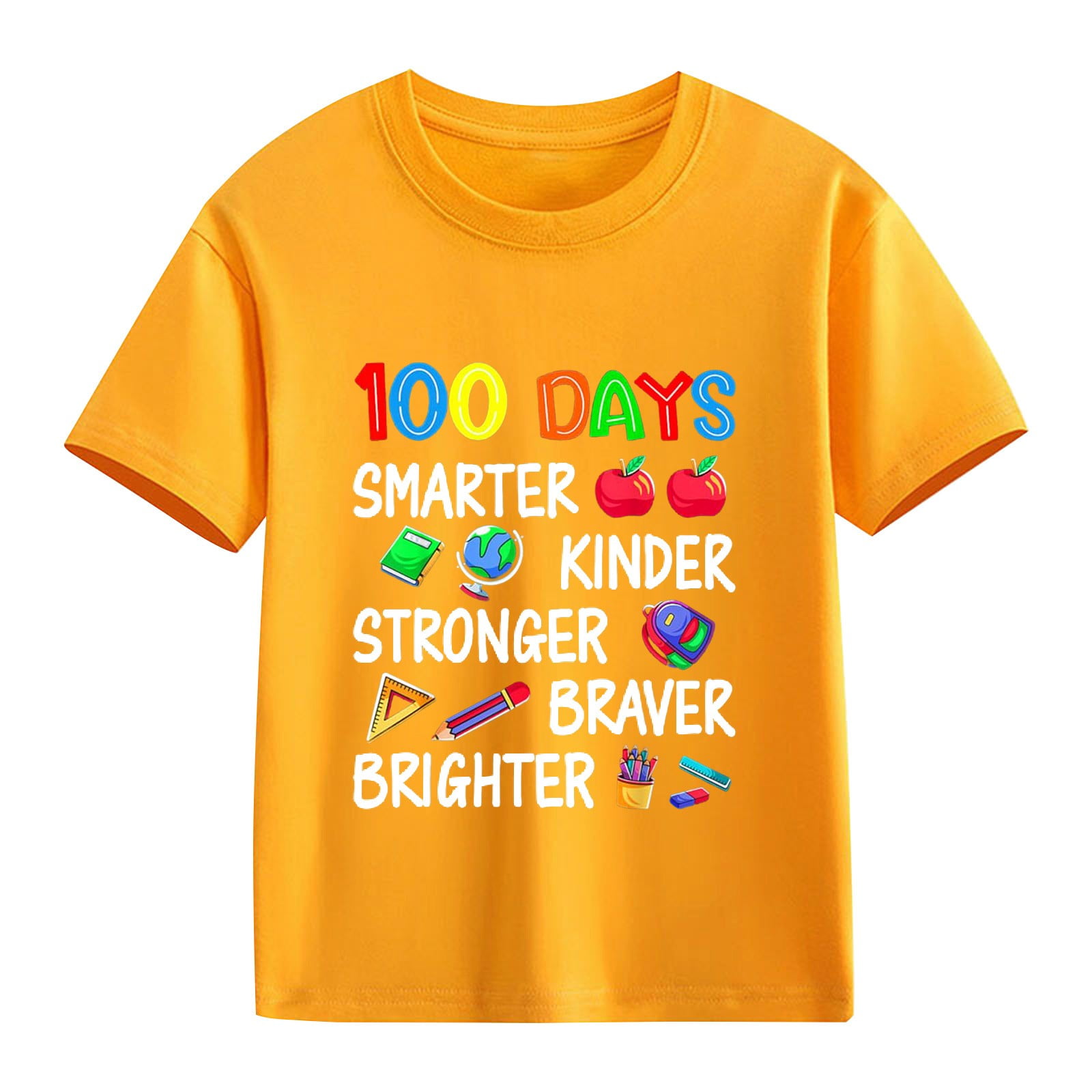 Coerni Happy 100 Days of School Shirt for Boys Girls Toddler Kids ...