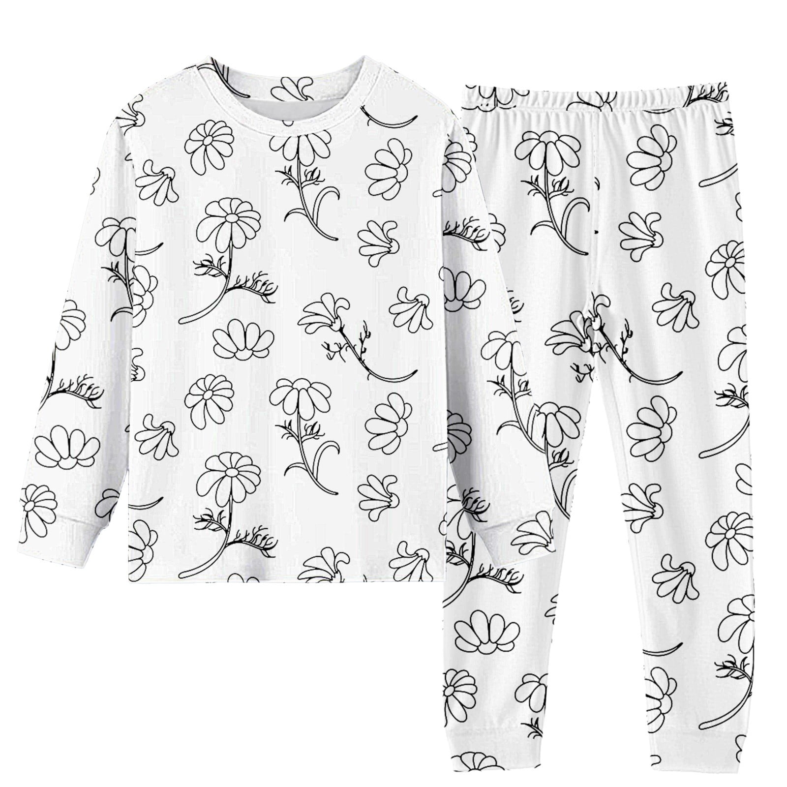Coerni Kid DIY Hand Painted Colorable Pajama Set Boys Girls Coloring ...