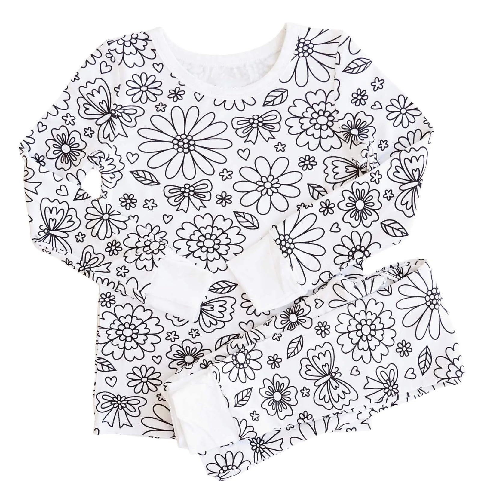 Coerni Kid DIY Hand Painted Colorable Pajama Set Boys Girls Funny Color ...