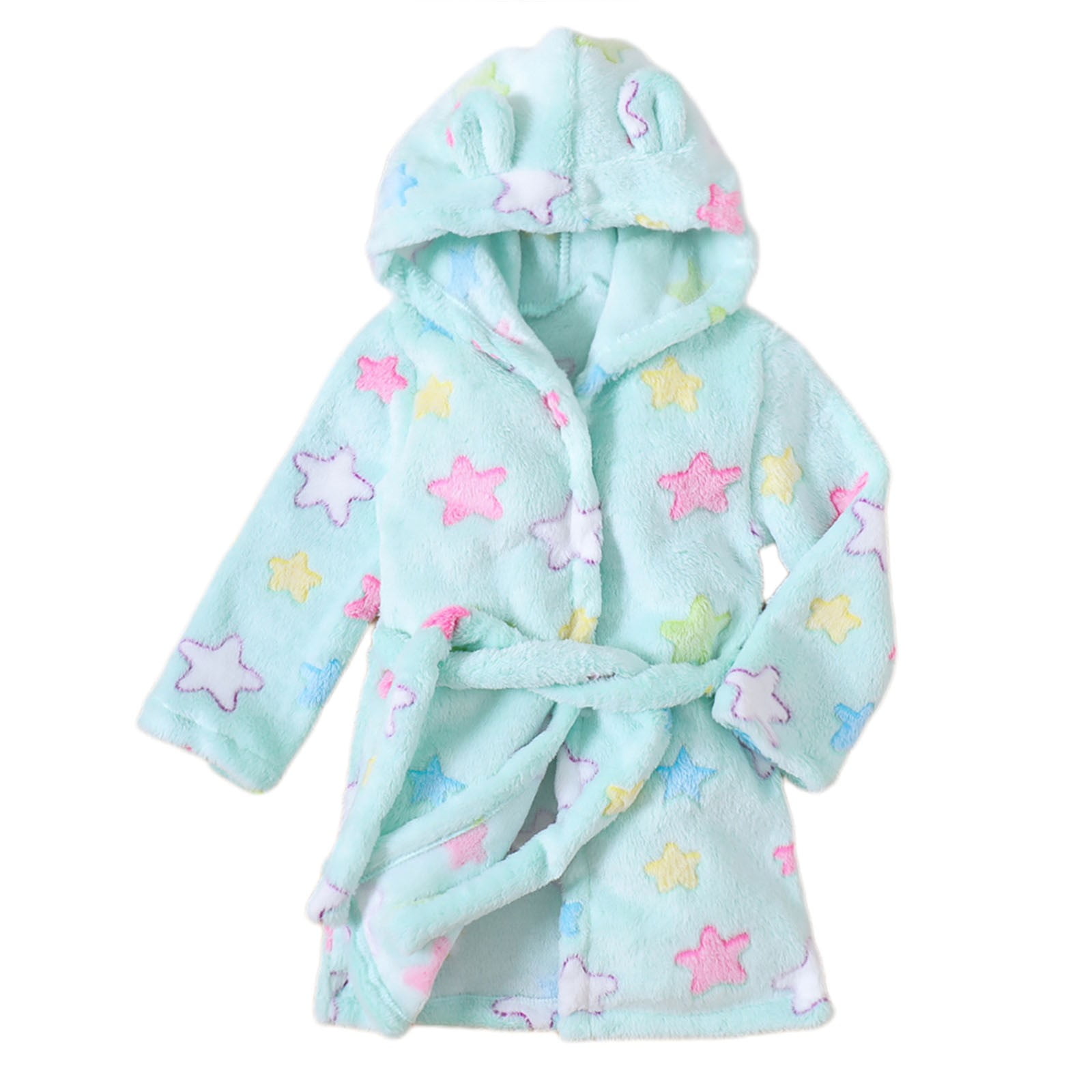 Coerni Kids Baby Boys Girls Hooded Warm Flannel Towel Robe Bathrobe ...