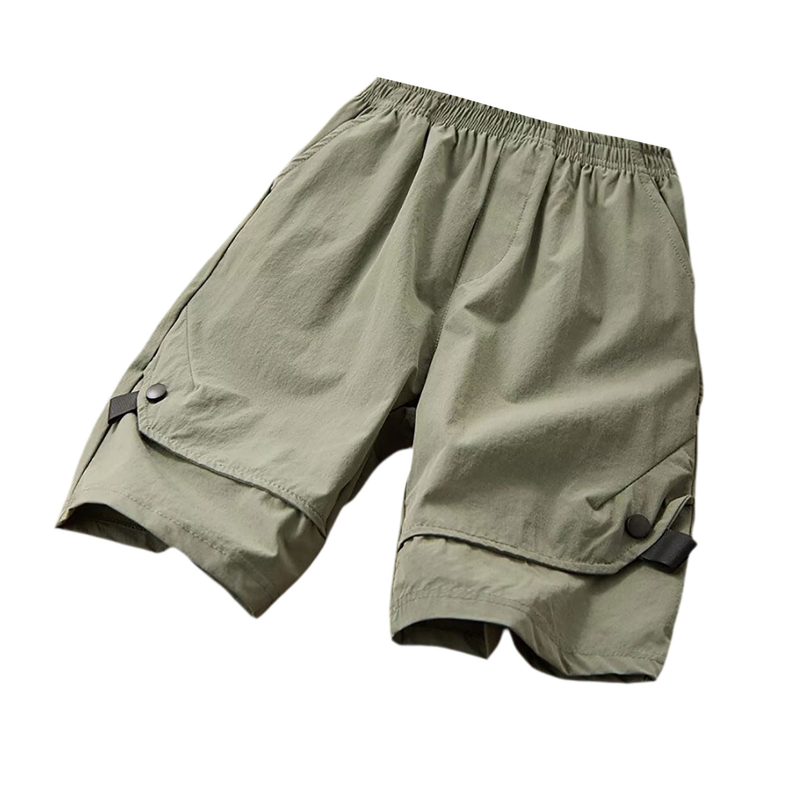 Coerni Kids Boys Straight Leg Bermuda Cargo Shorts Loose Elastic Waist ...