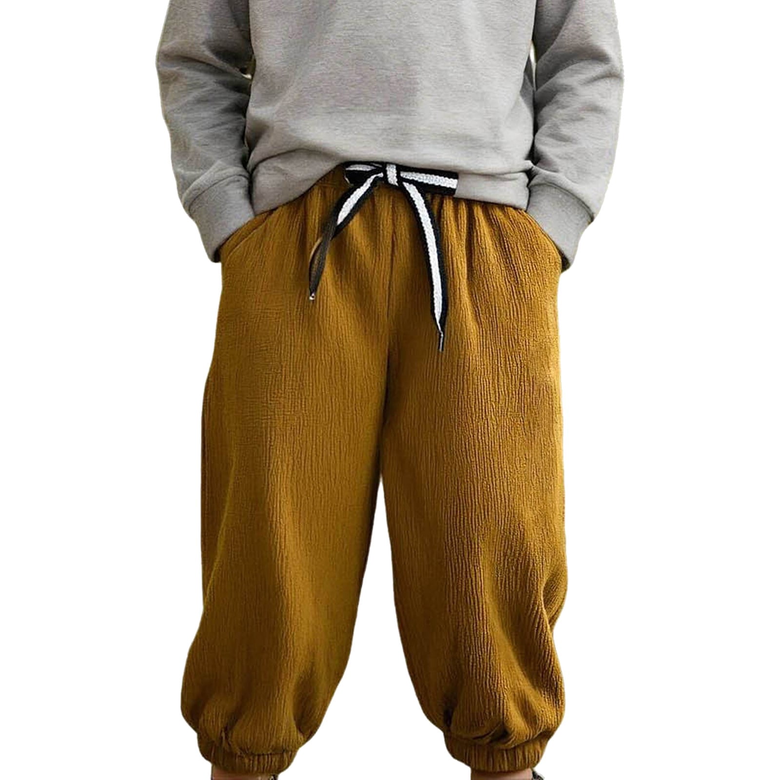 Coerni Kids Corduroy Jogger Pants Adjustable Comfortable School 𝐔niform ...