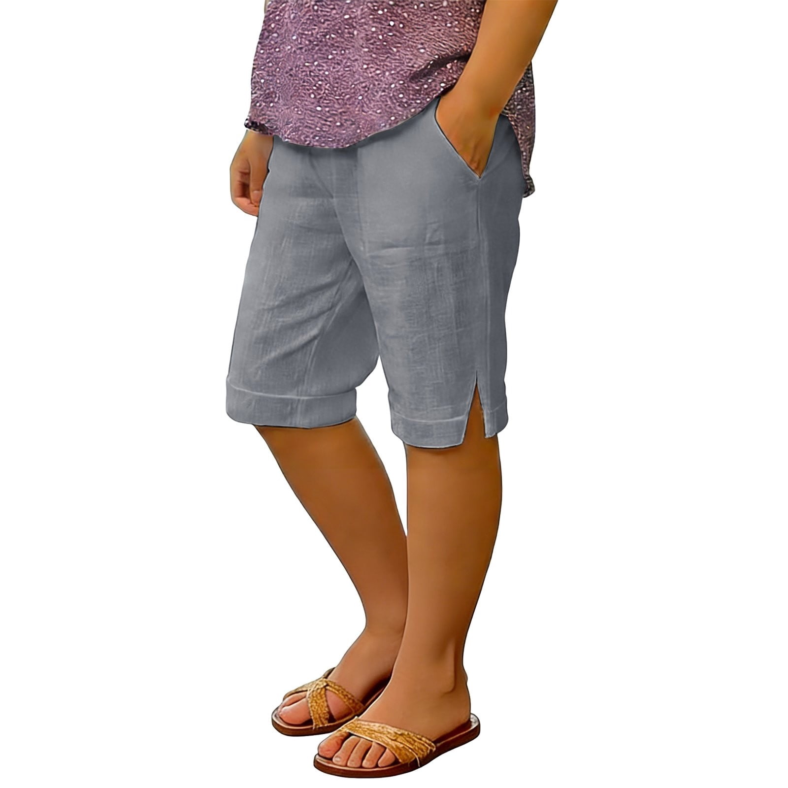 Coerni Kids Cotton Linen Shorts Teen Girls Baggy Sweatpants Trousers ...