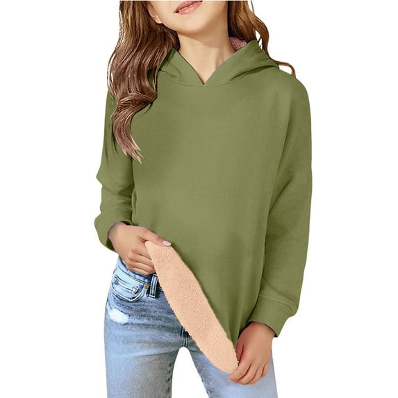 Coerni Kids Girls Fleece Lined Hoodie, Cozy Long Sleeve Sweatshirts ...