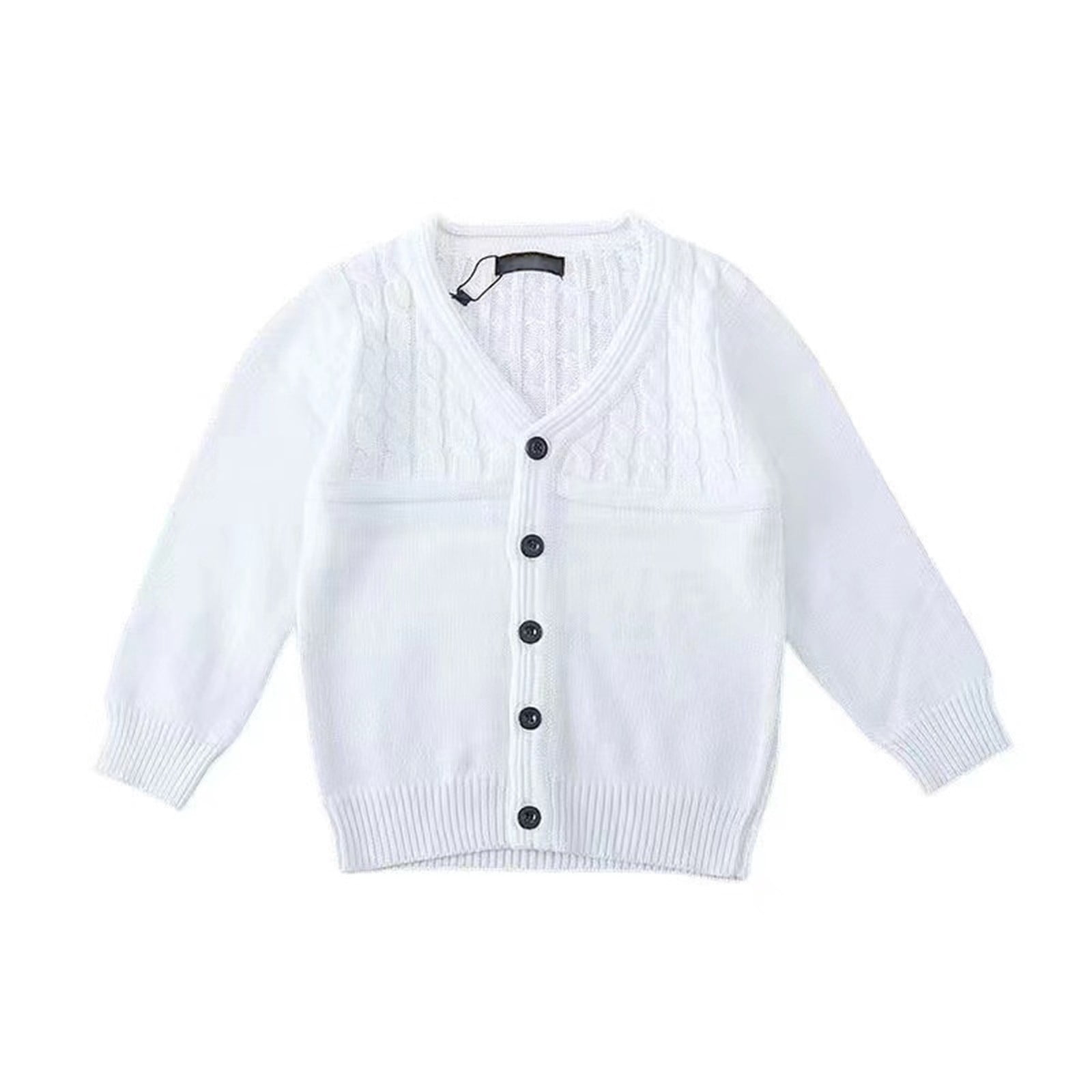 Coerni Kids V-Neck Cardigan Toddlers Cable Knit Sweater Soft Cotton ...