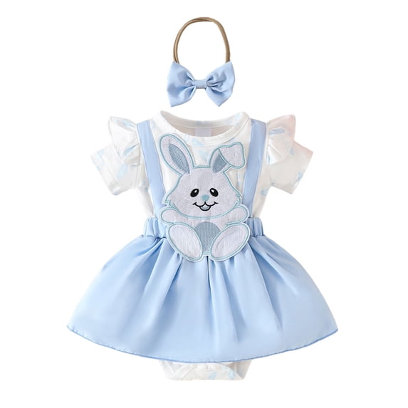 Coerni My First Easter Day Outfit New Born Baby Girl Bunny Romper Dress ...