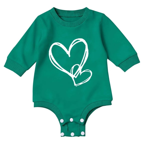 Coerni New Born Baby Valentines Day Outfits Heart Graphic Romper Soft ...