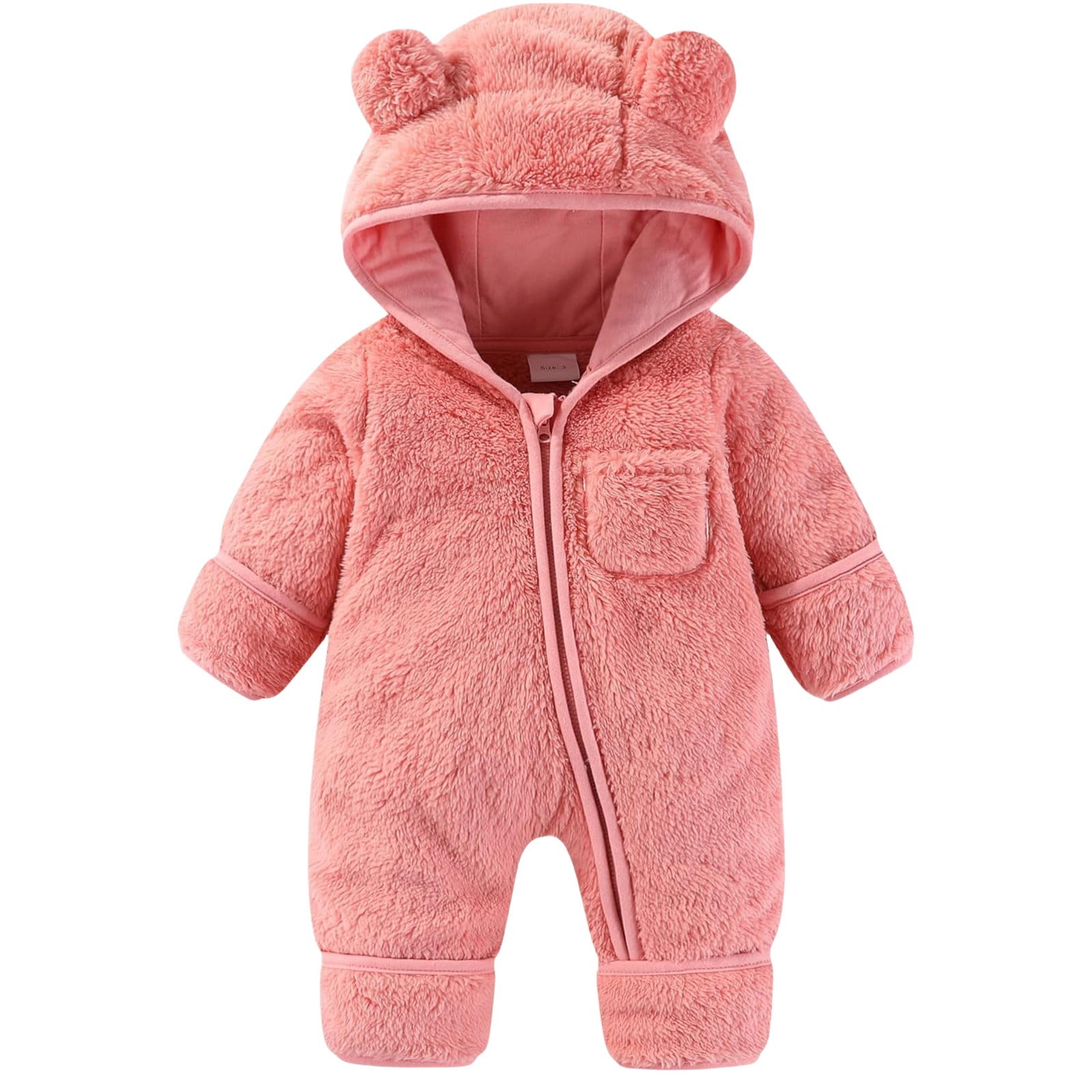 Coerni New Born Fleece Hooded Crawling Suit Cute Baby Bear Shape Jumpsuit Baby Boy Girl Cute ...