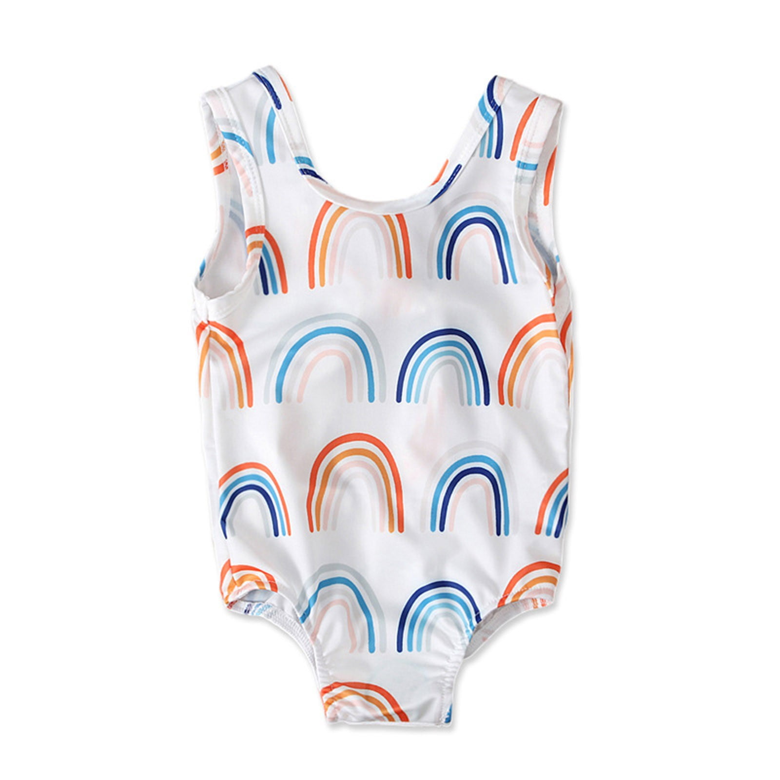 Coerni One Piece Sleeveless Rainbow Swimwear for Toddler Baby Girls ...