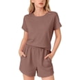 Coerni Outfit for Girls Two Piece Short Sleeve Tops Elastic Waist ...