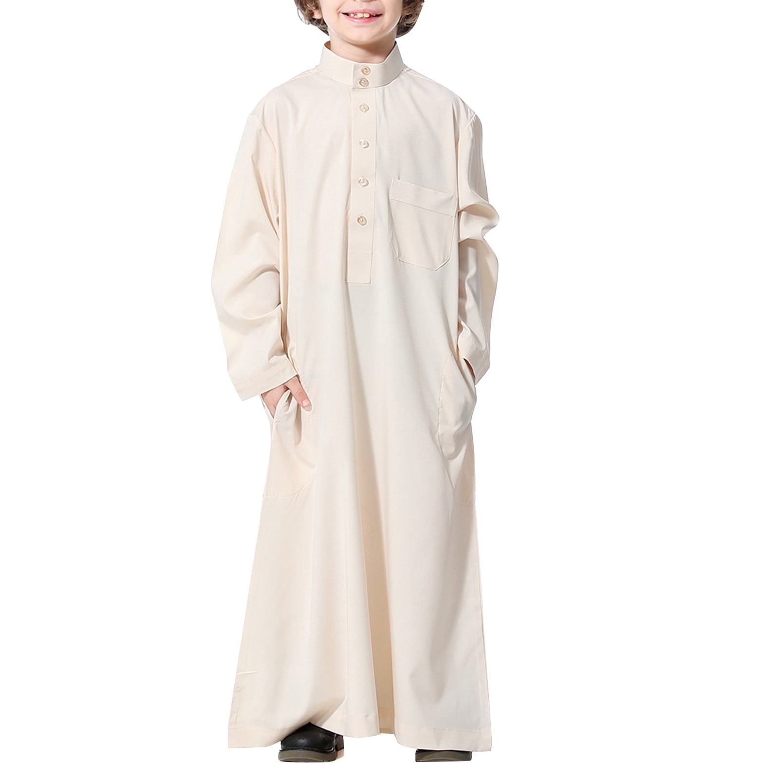 Coerni Robe for Boys Muslim Long Sleeve Thobe Abaya Sa𝐮di Arab Kaftan ...