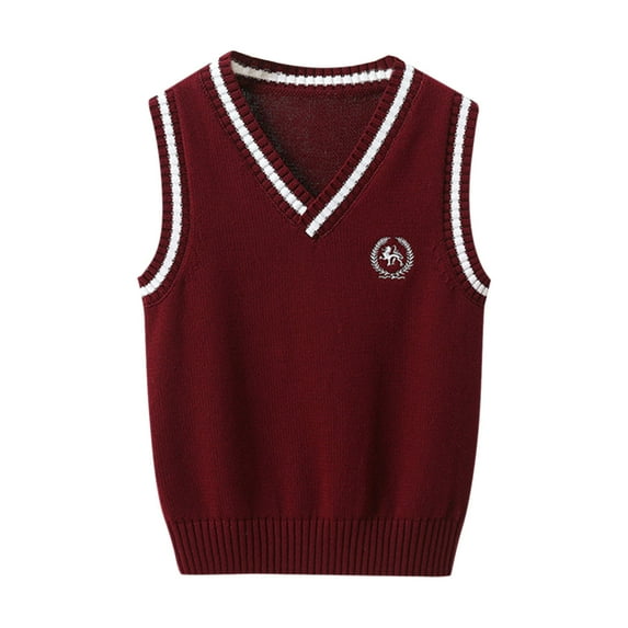 Coerni School Sweater Vest for Boys Girls V Neck Sleeveless Preppy ...