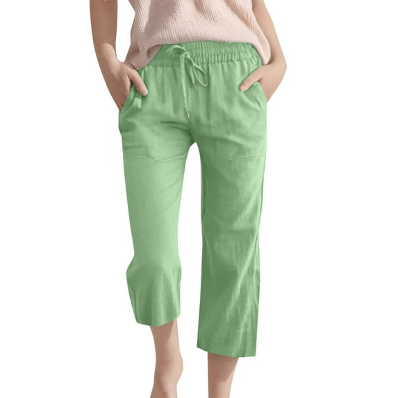 Coerni Teen Girls Cotton Linen Wide Leg Pants Drawstring Kids Oversized ...