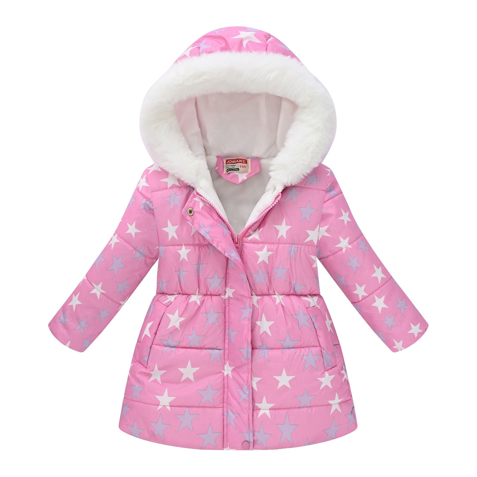 Coerni Teen Girls Insulated Parka Hooded Kids Winter Coat Printed ...
