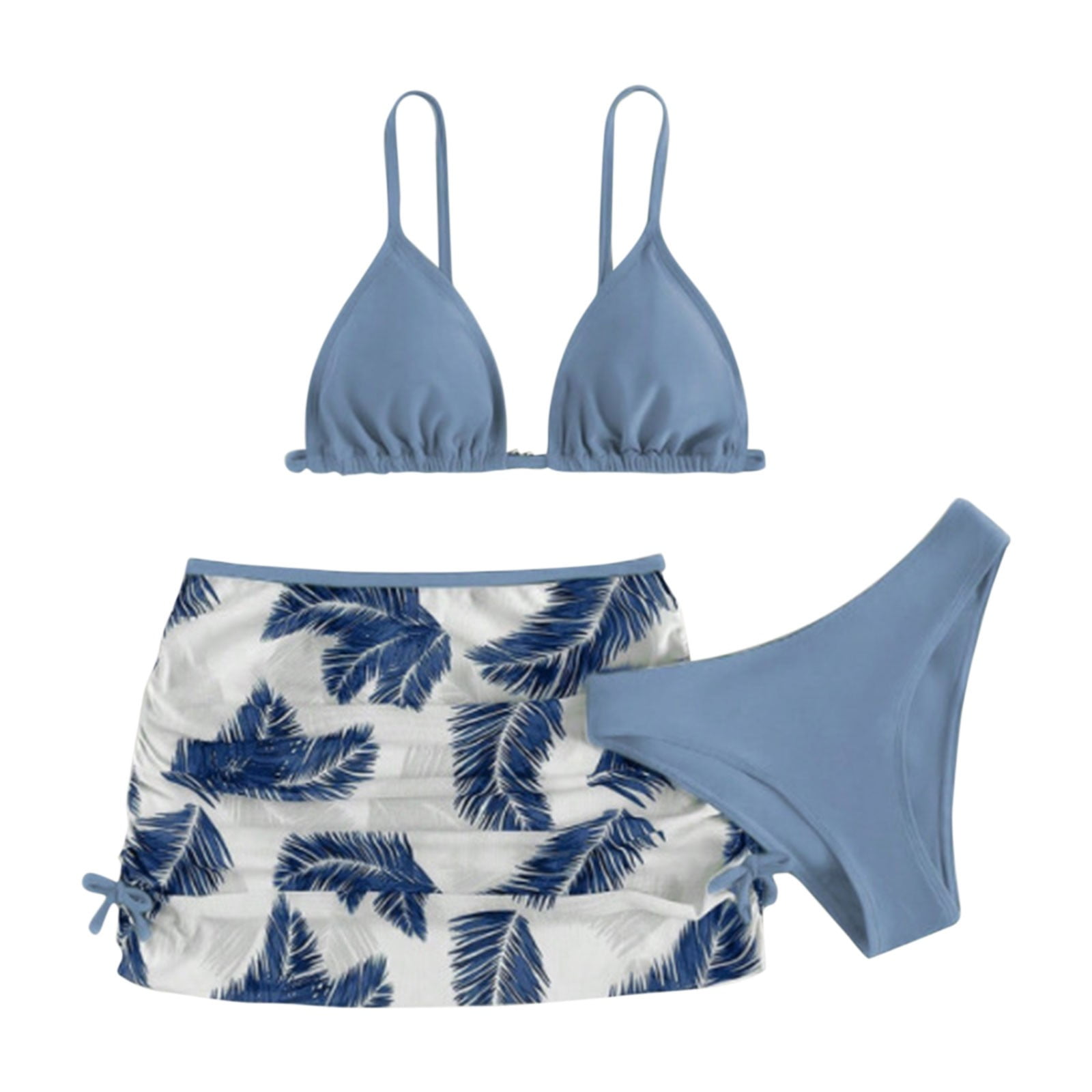 Coerni Teen Girls Swimsuit 3 Piece Tropical Print Bikini Set Cute ...