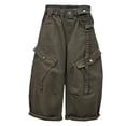 Coerni Teen Girls Wide Leg Cargo Pants Elastic Waist Straight Leg ...