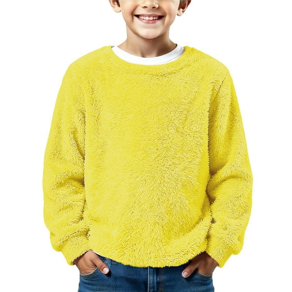 Coerni Teen Kids Boys Girls Solid Long Sleeve Crewneck Sweatshirt ...