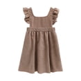 Coerni Toddler Baby Girls Sleeveless Ruffle Dress Kids Corduroy Retro ...
