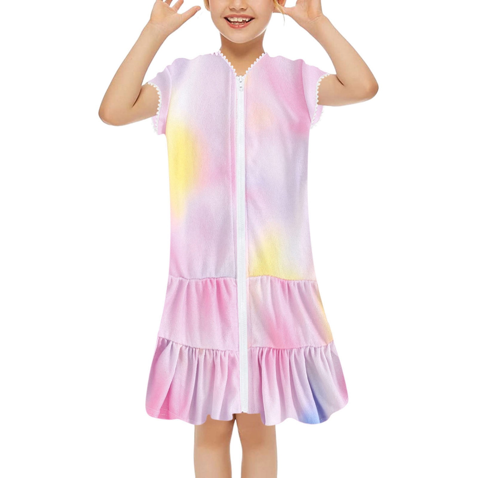 Coerni Toddler Girl Long Sleeve Swimsuit Beach Dress Cute Cover Ups ...