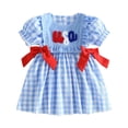 Coerni Toddler Girls 4th of July Dress Outfit Doll Collar Dress Ruffle ...