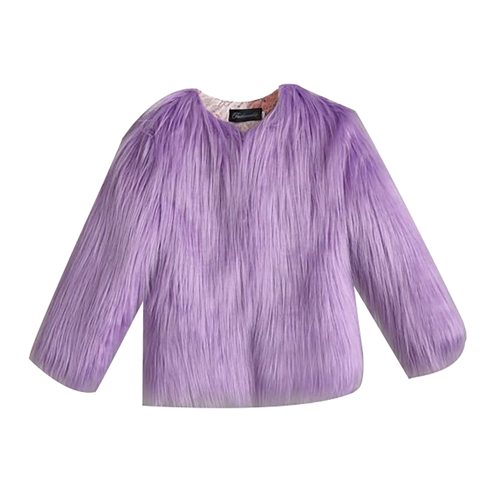 Coerni Toddler Girls Faux Fur Jacket Furry Shaggy Jacket Kids Long ...