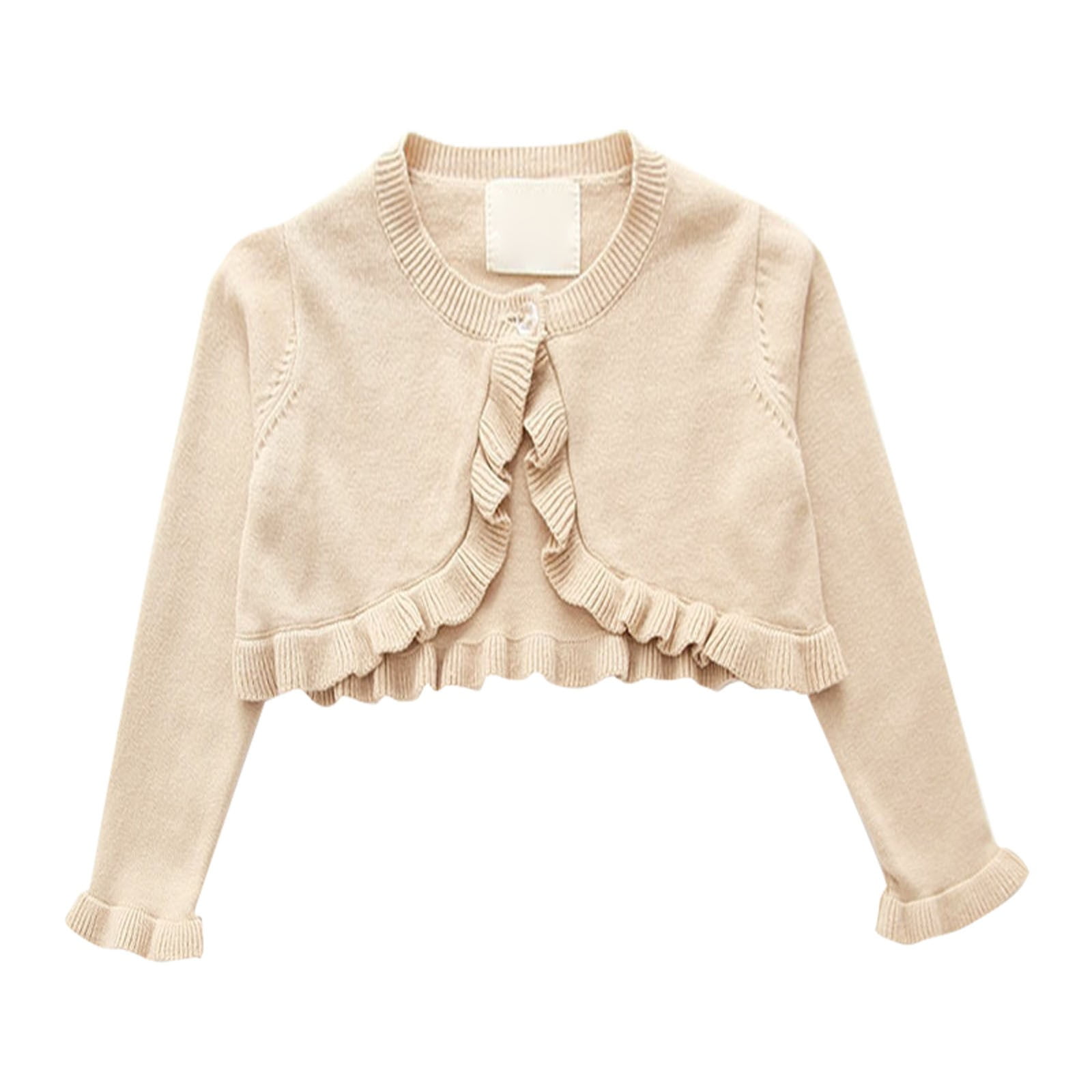 Coerni Toddler Girls Open Front Shru𝐠 Cardigan Knit Ruffle Cropped ...