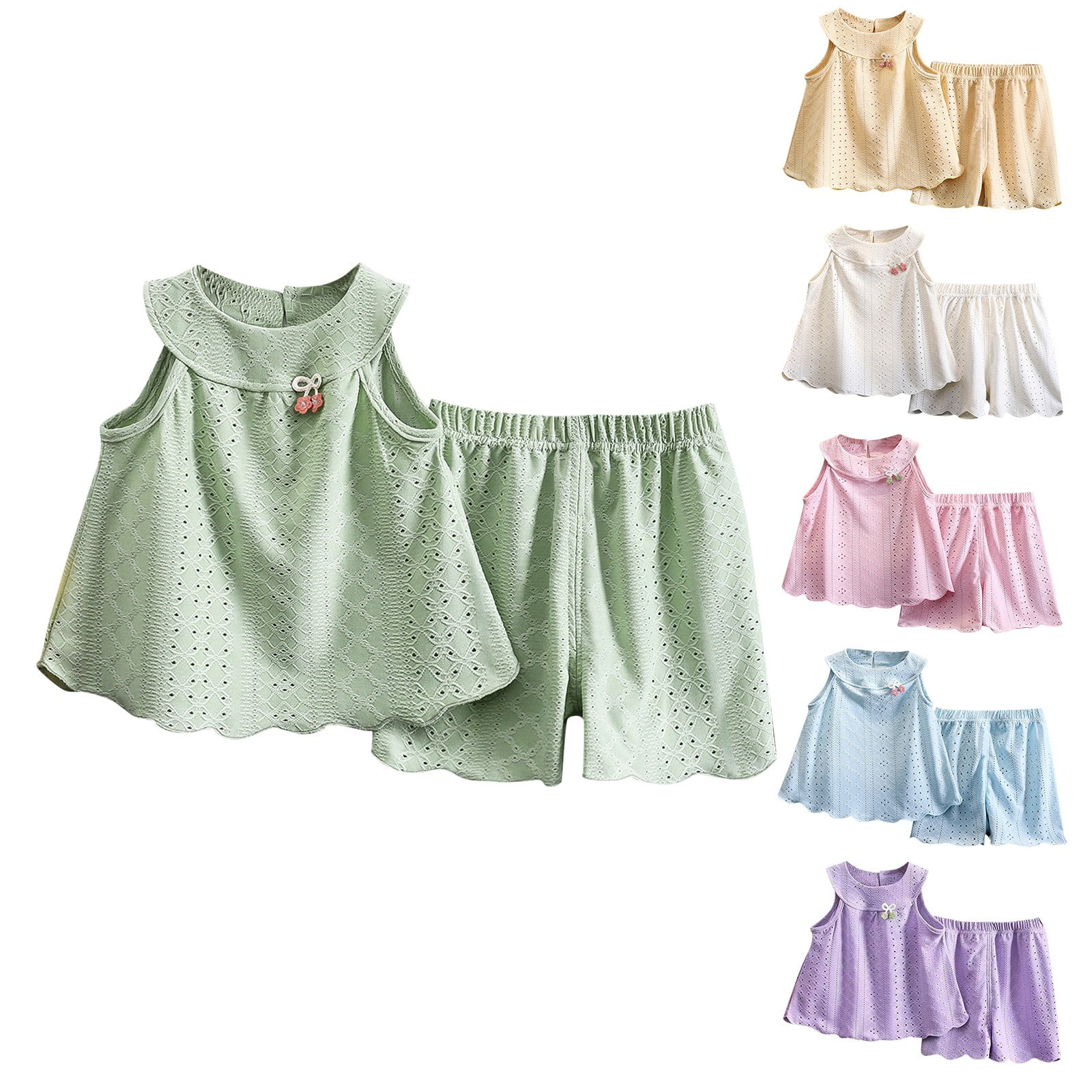 Coerni Toddler Girls Summer Clothes Kids 2 Piece Outfits Cute Flower ...