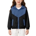 Coerni Toddler Kids Color Block Hooded Windbreaker Lightweight Zip Up ...