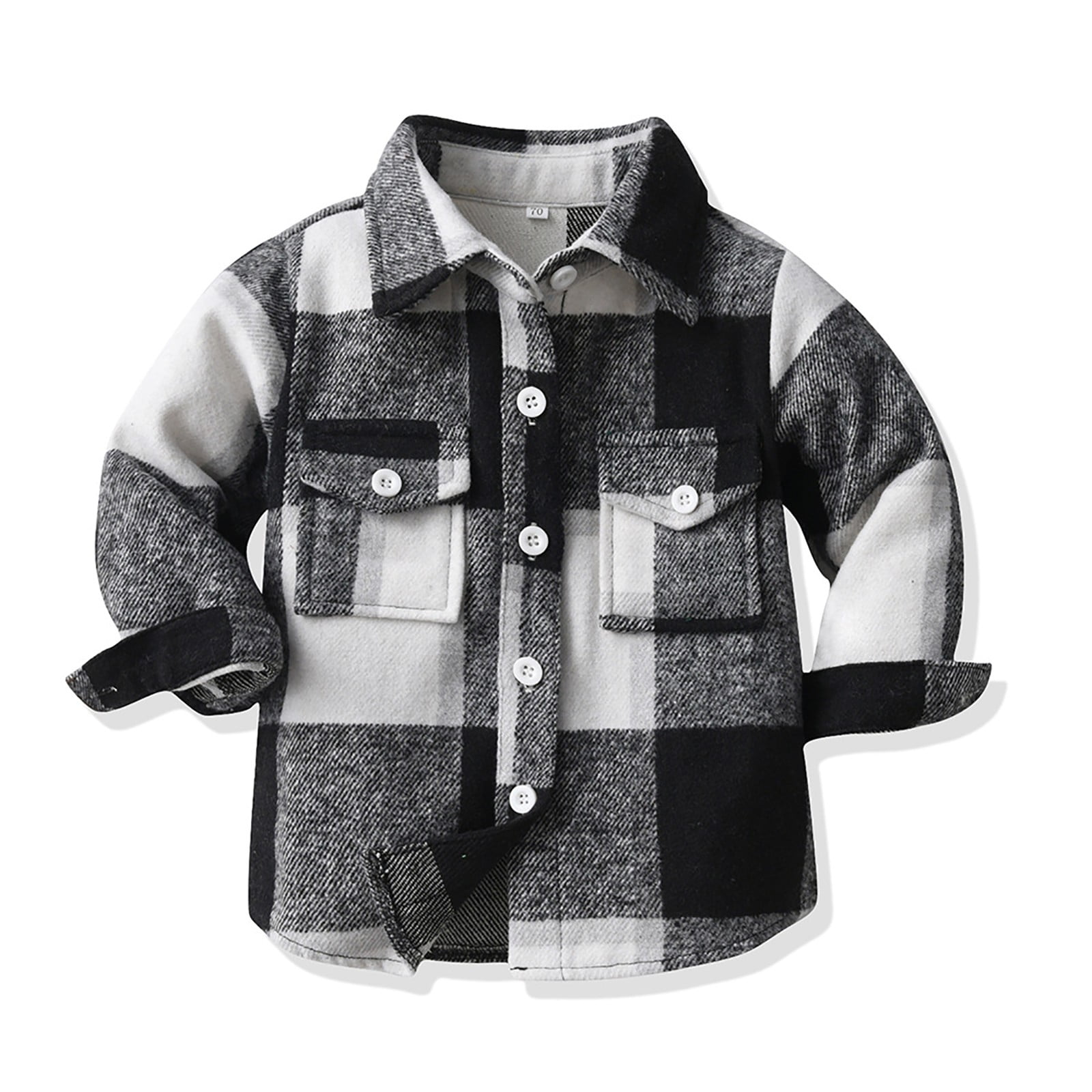 Coerni Toddlers Flannel Plaid Shirt Boys Girls Button Down Undershirt ...