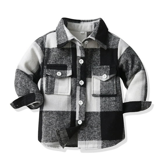 Coerni Toddlers Flannel Plaid Shirt Boys Girls Button Down Undershirt ...