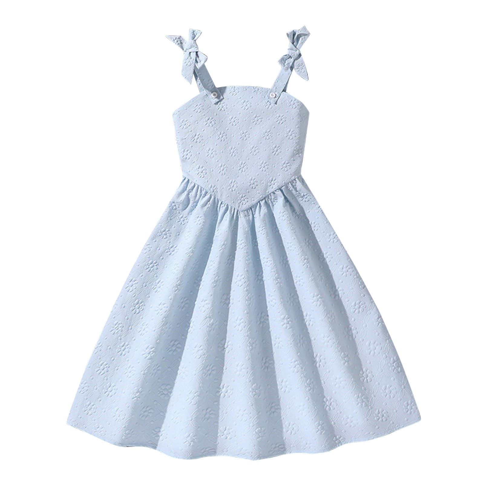 Coerni Tween Girls Spaghetti Strap Dress Embossed Textured A-Line Dress ...