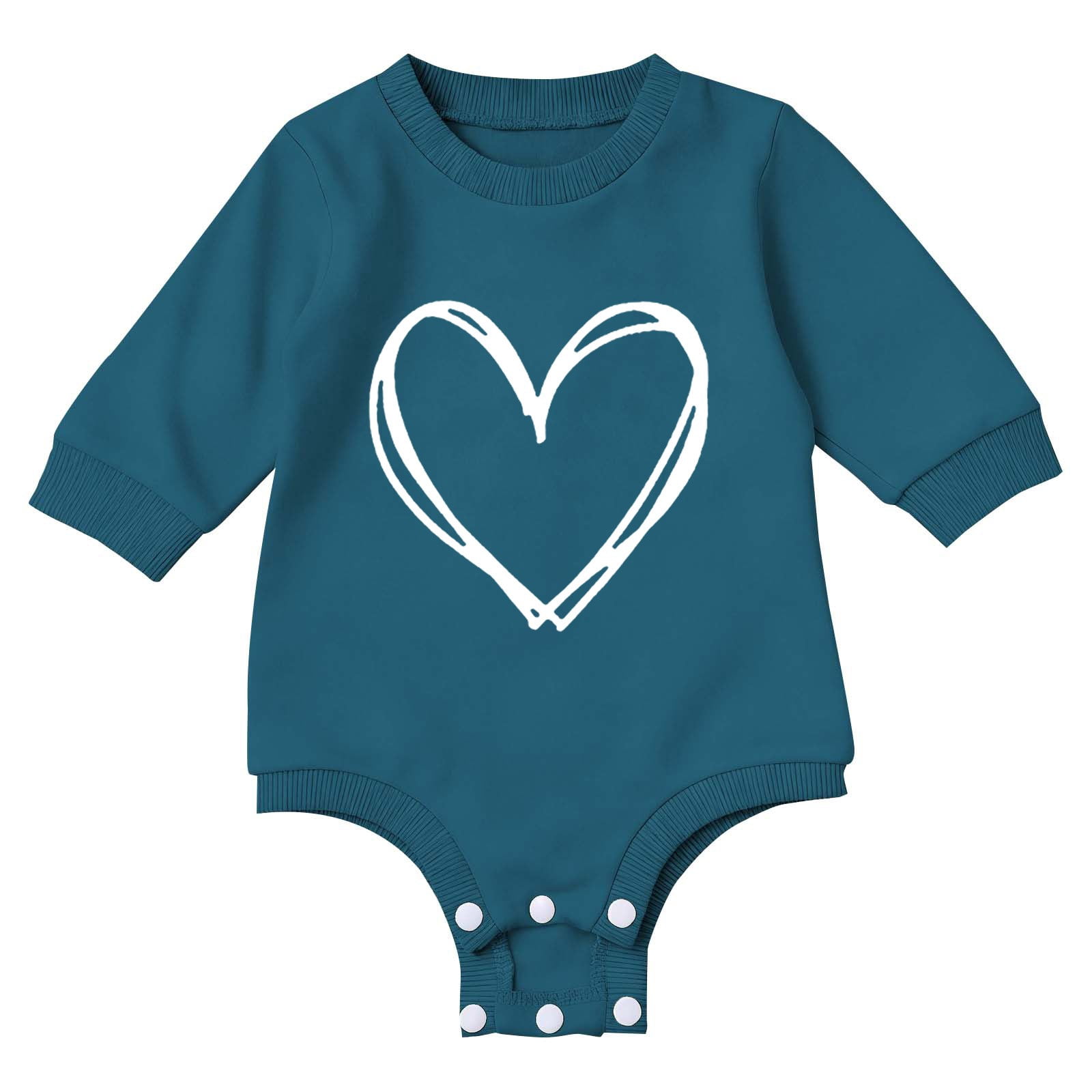 Coerni Unisex Baby Onesie Bodysuit With Heart Print Bottom Soft Cotton ...