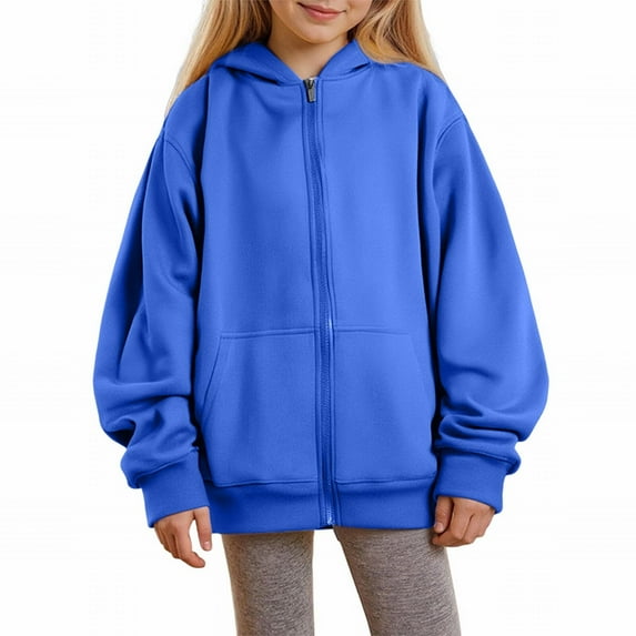 Coerni Youth Fleece Full Zip Hoodie Sweatshirt Girls Boys Long Sleeve ...