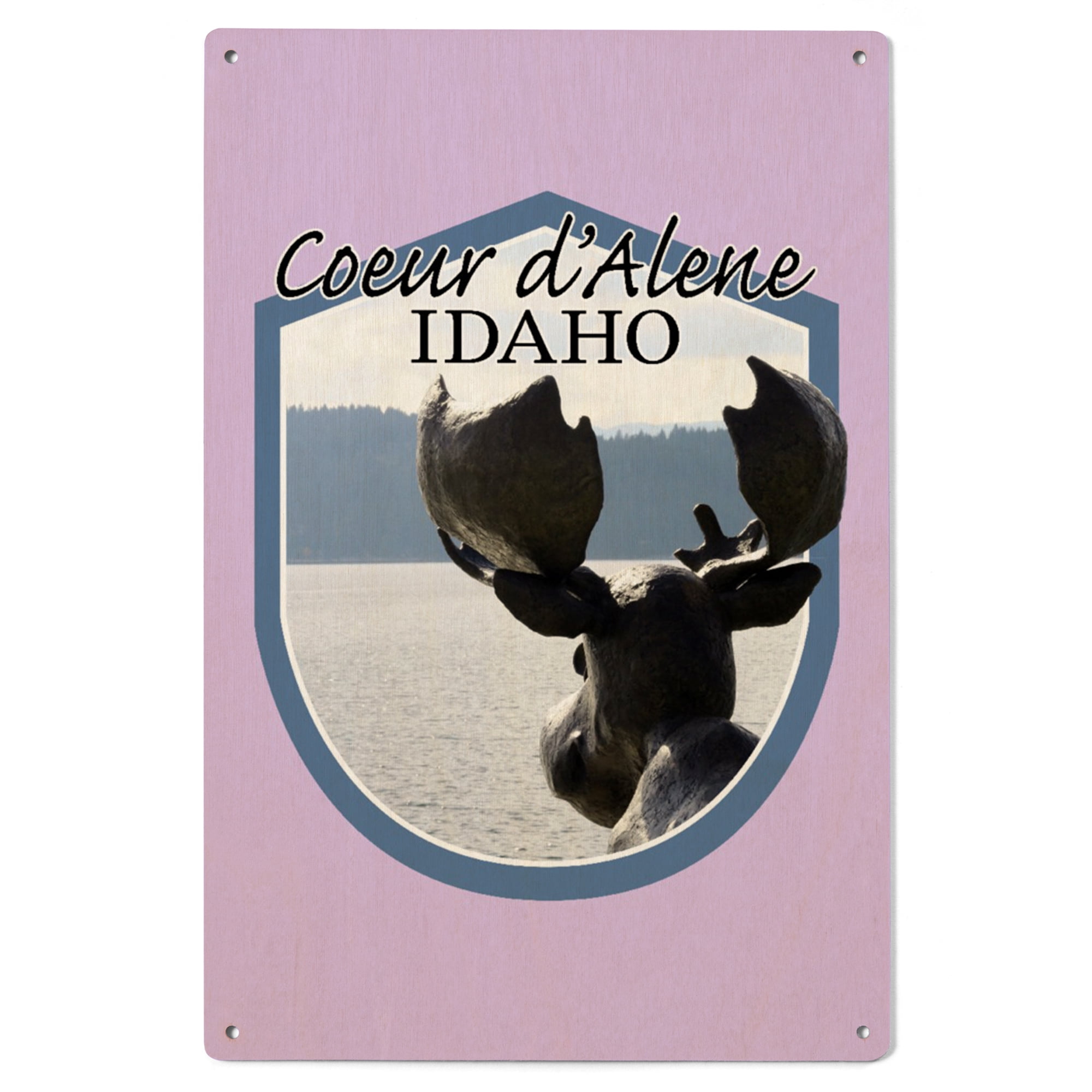 Coeur d'Alene, Idaho, Mudgy and Millie Statue, Contour Birch Wood Wall ...