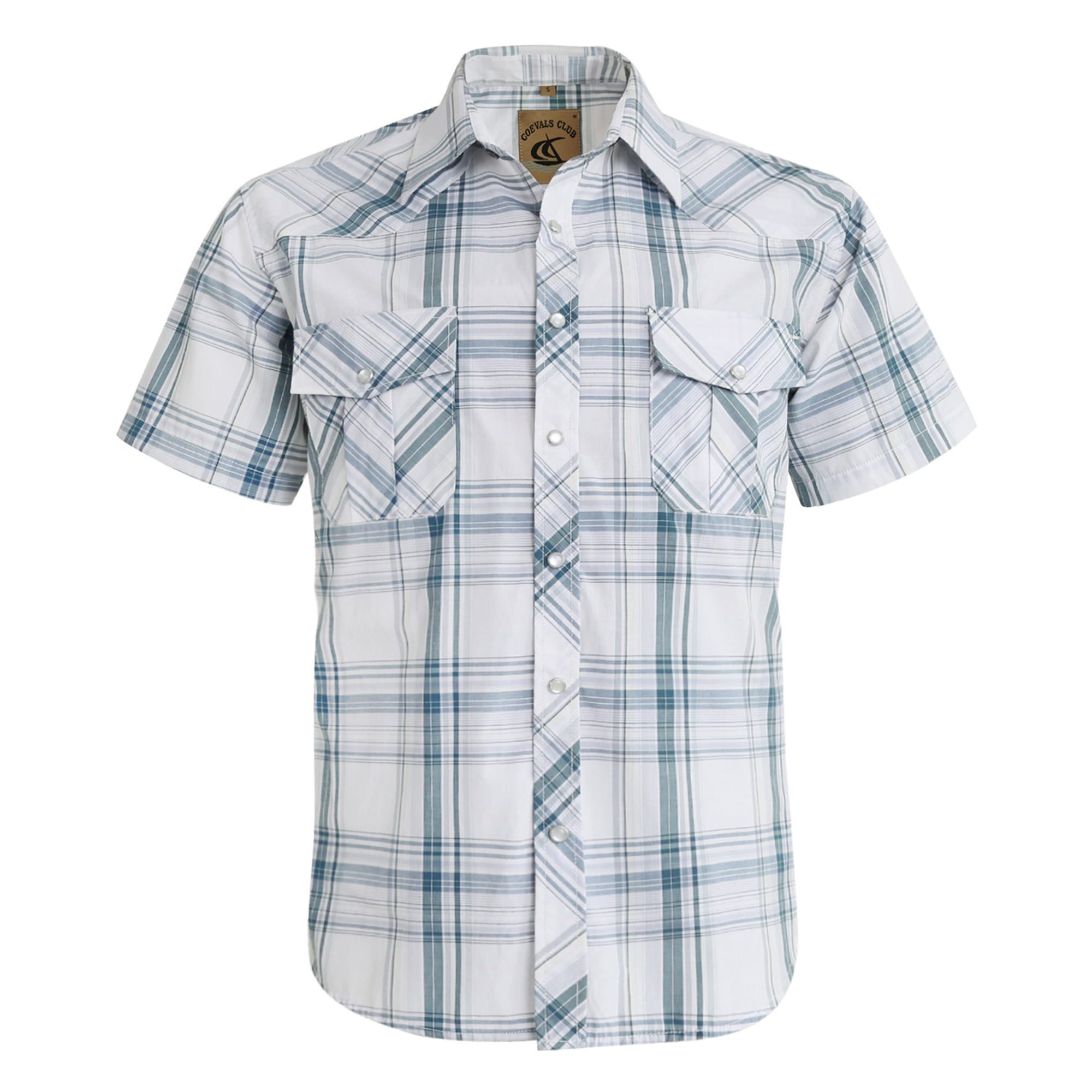 Coevals Club Men's Western Shirt Cowboy Plaid Country Pearl Snap Button ...