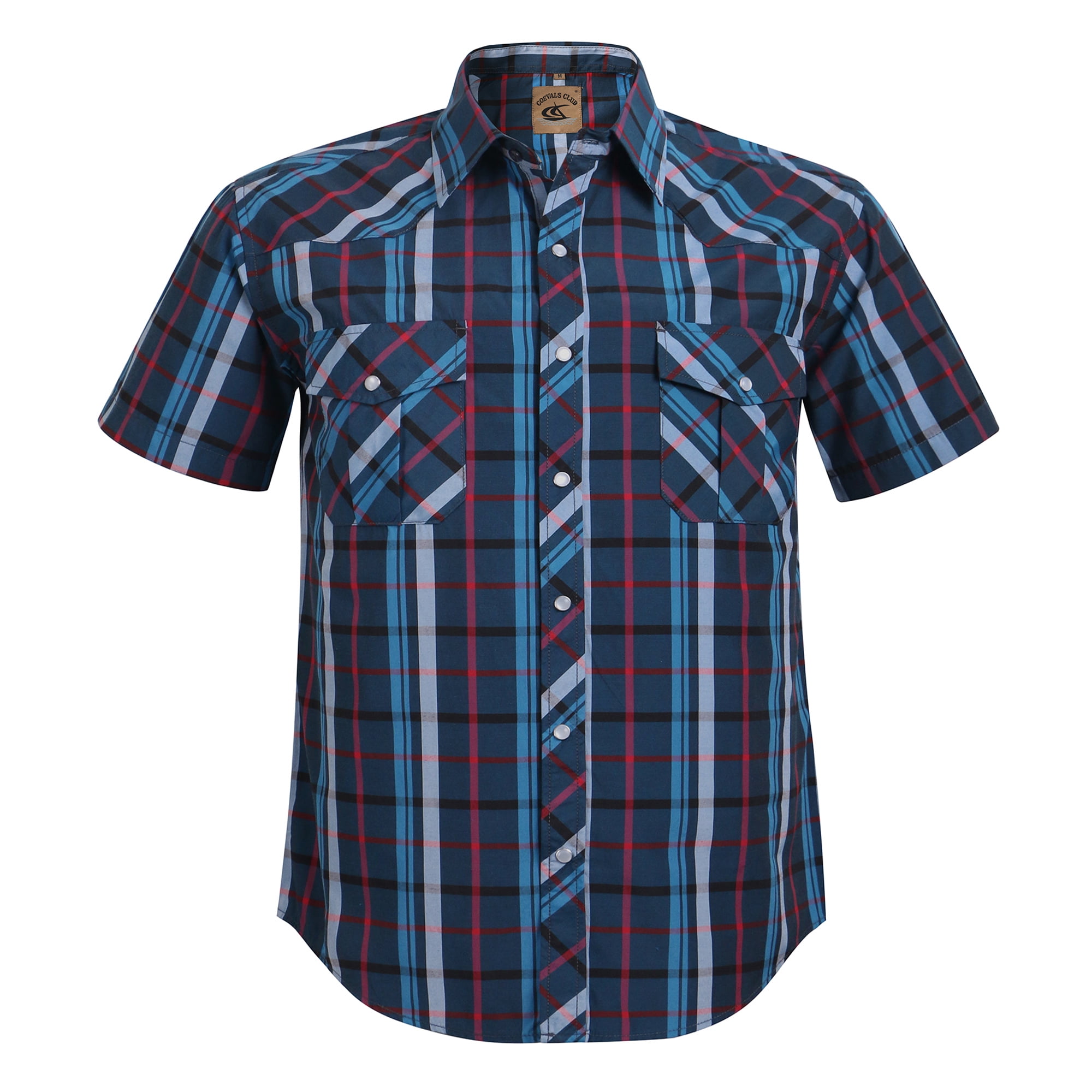Coevals Club Men's Western Shirt Cowboy Plaid Country Pearl Snap Button ...