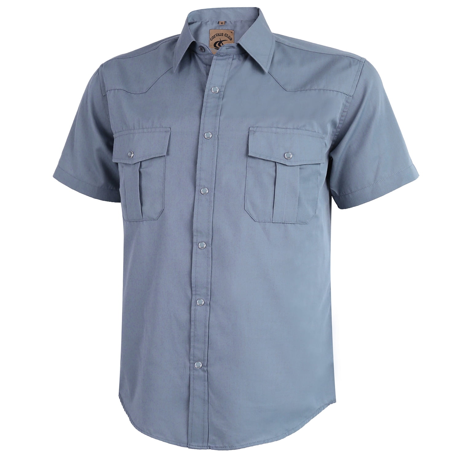 Coevals Club Men's Western Pearl Snap Short Sleeve Dress Shirt Light ...