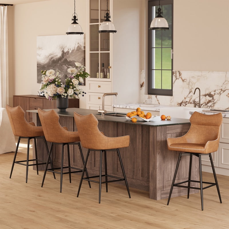 Coewske 26" Counter Height Bar Stools, Set of 4 – Swivel Adjustable ...