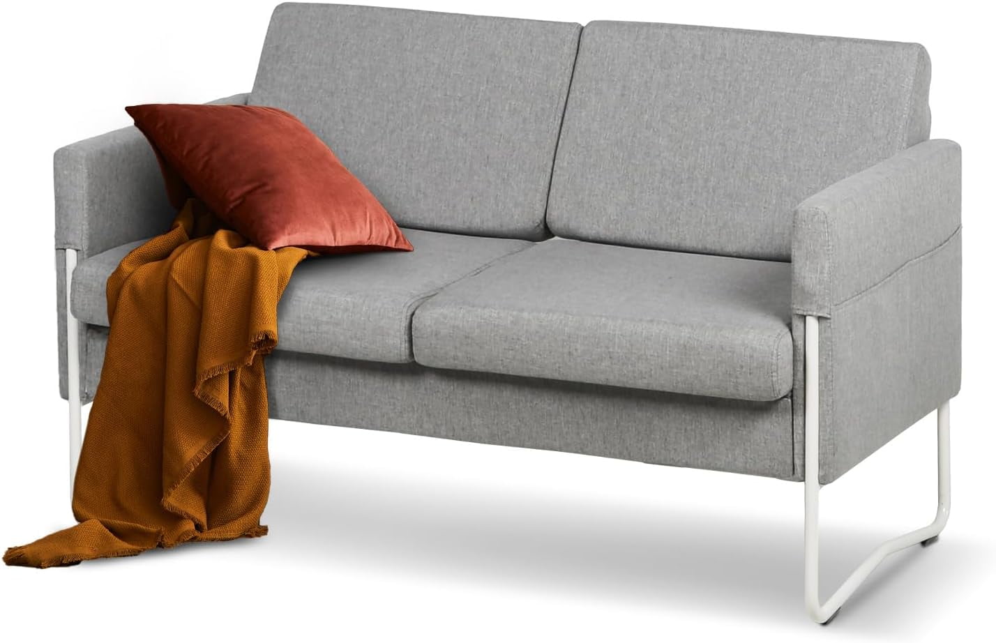 Coewske 51'' W Comfy Modern loveseat Sofa 2-Seat Small Sofa Couch w/ 2 ...