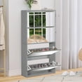 Coewske Entryway Slim Shoe Cabinet Shoe Rack Storage Organizer w ...