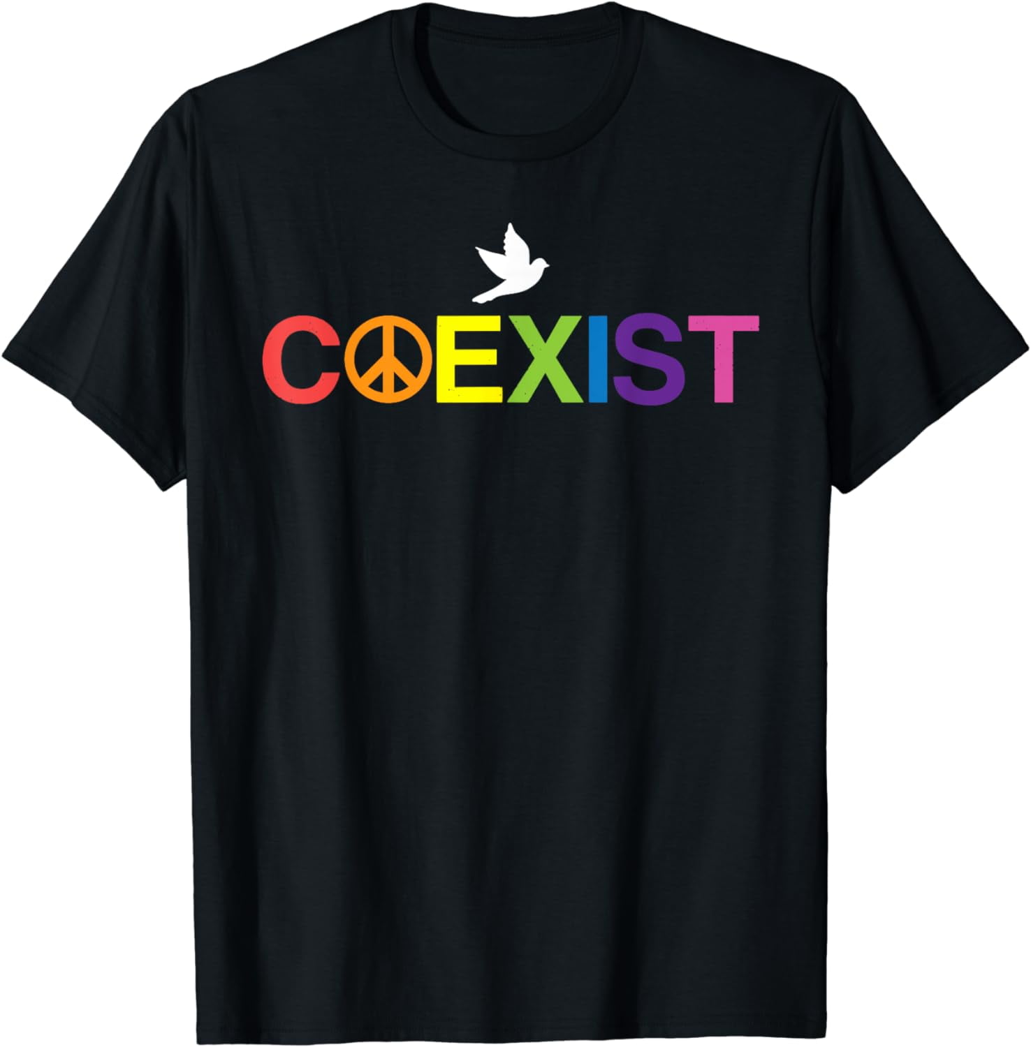 Coexist Equality Dove Freedom LGBT Pride Rainbow T-Shirt - Walmart.com