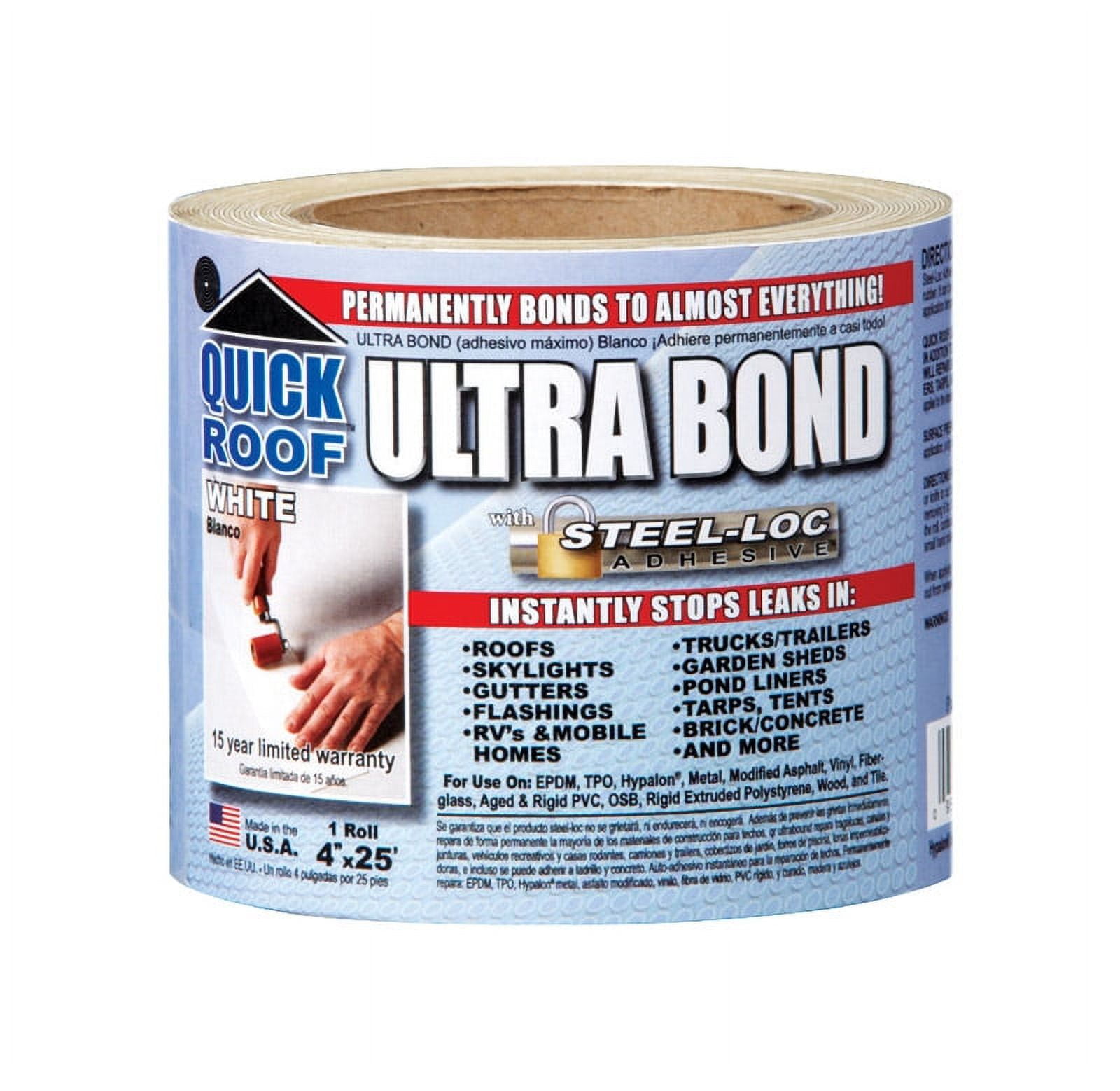 Quick Roof Ultra Bond 4 in. W X 25 ft. L Tape Self-Adhesive Roof Repair ...