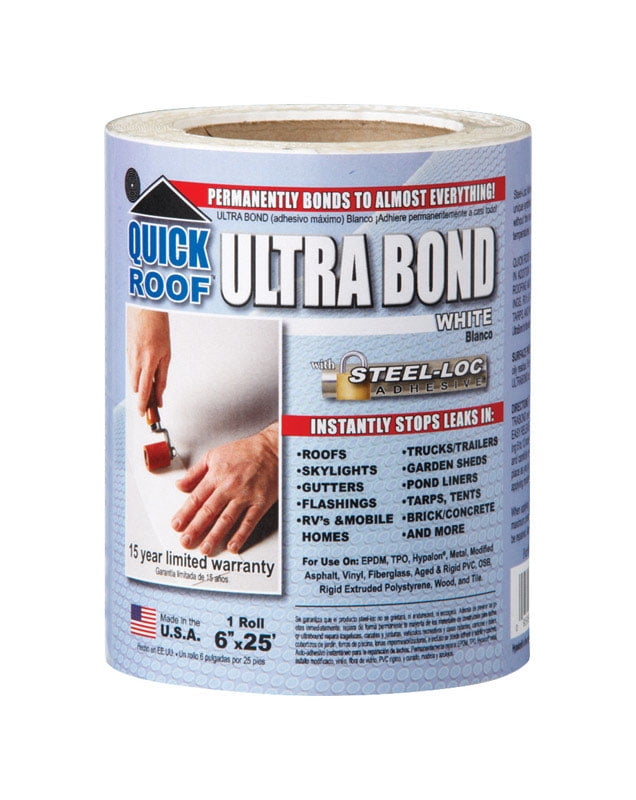 Quick Roof Ultra Bond 6 in. W X 25 ft. L Tape Self-Adhesive Roof Repair ...