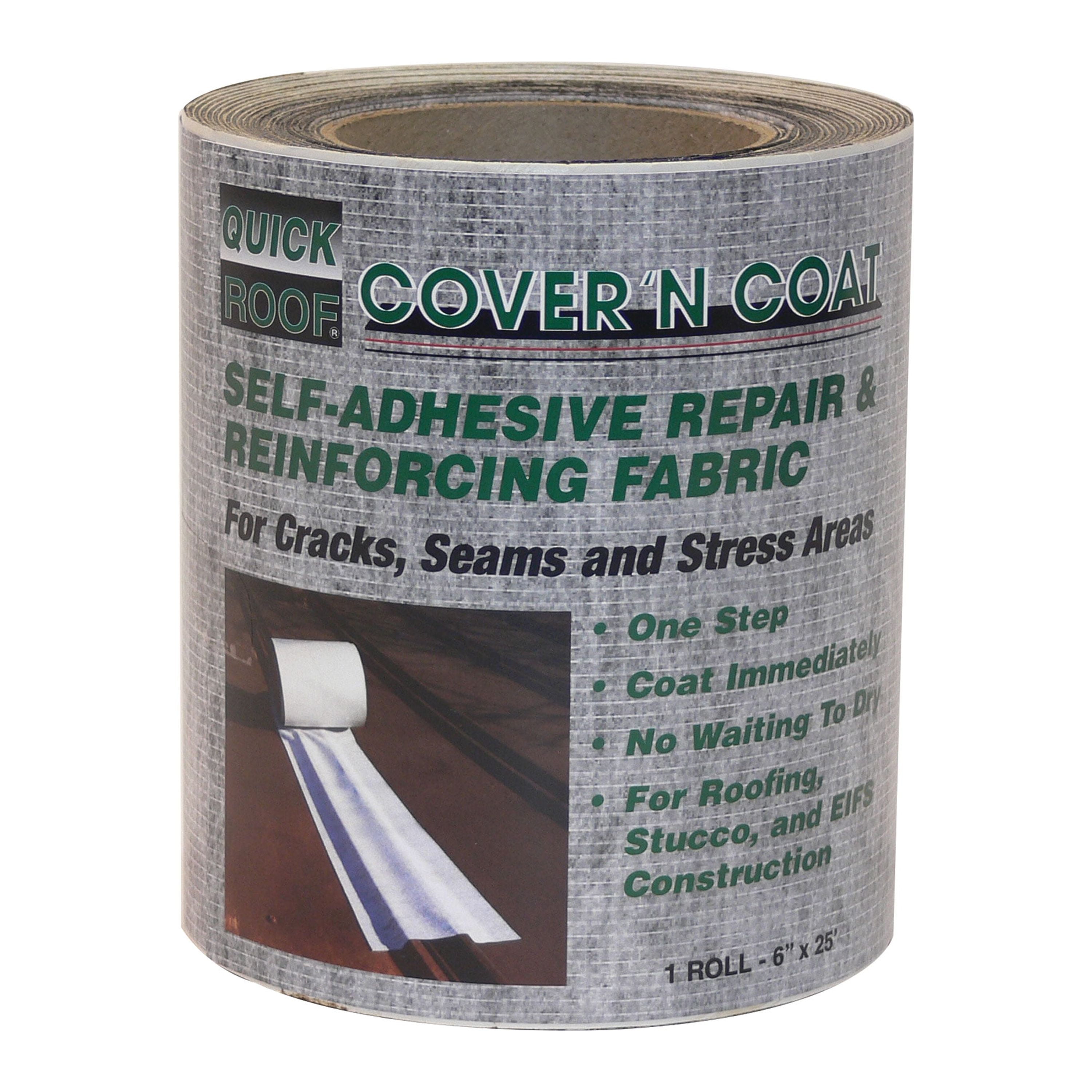 Cofair QCNC625 Quick Roof Cover N Coat Reinforcing Fabric - 6" x 25 ...