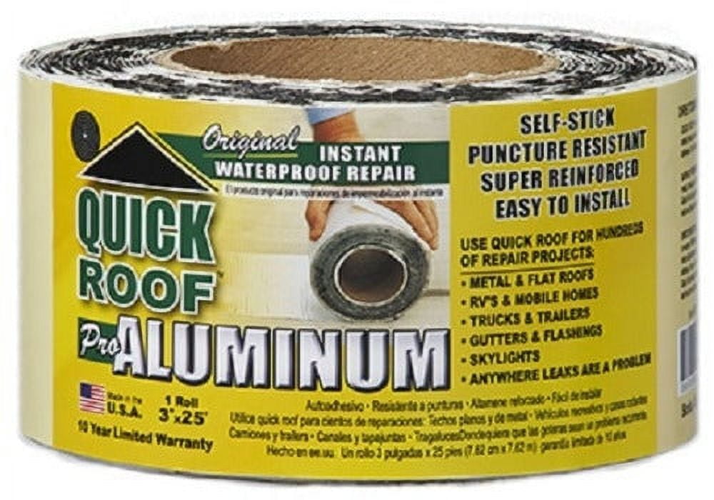 Cofair QR325 3" x 25' Quick-Roof Aluminum Waterproof Roof Repair Seal ...