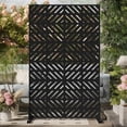 Cofar Metal Privacy Screen Outdoor 72" H×44" W -Black Freestanding ...