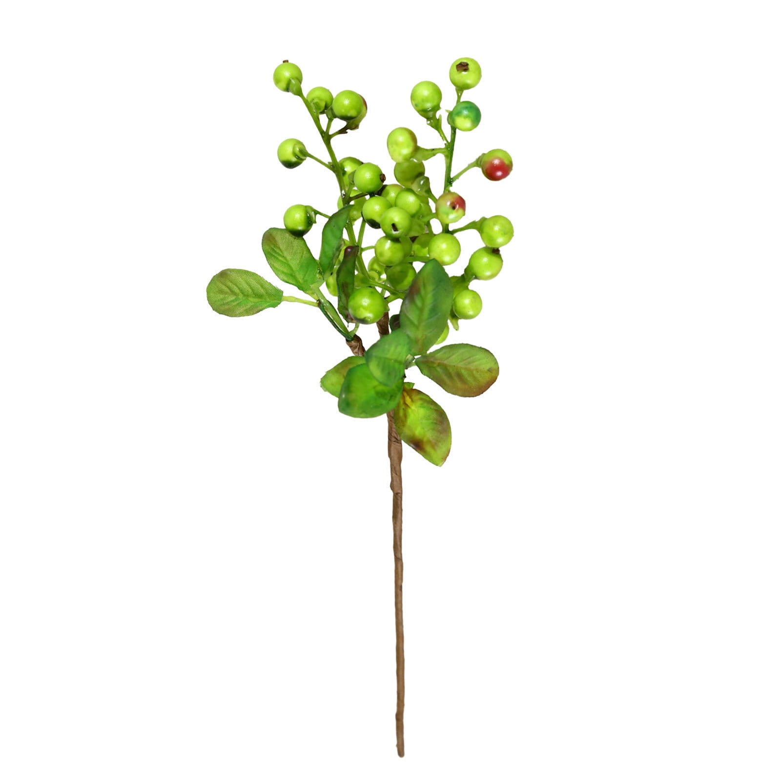 CofeeMO 5 Twigs Artificial Berries, Fake Greenberries Lifelike Green ...